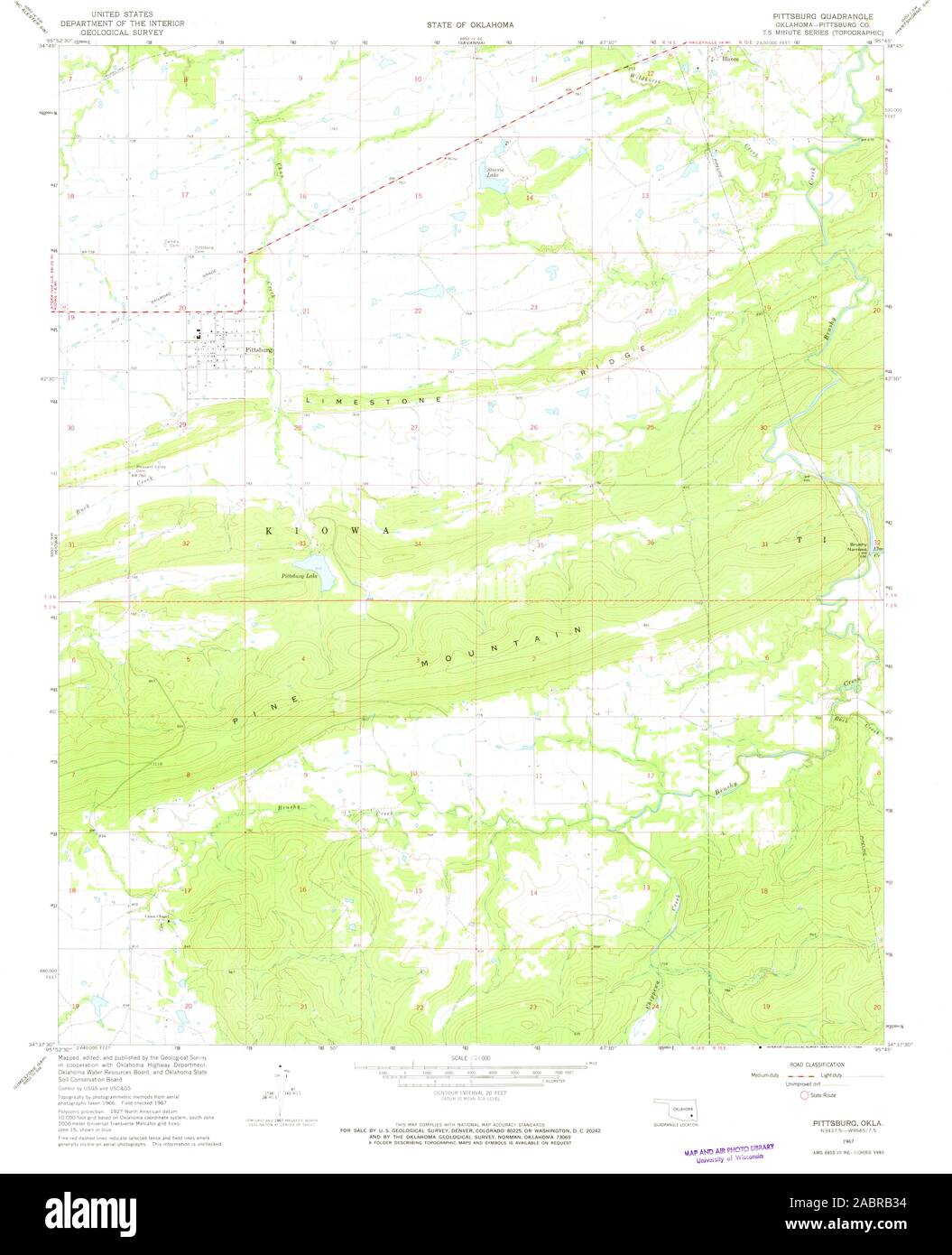 Map of pittsburg oklahoma hi-res stock photography and images - Alamy