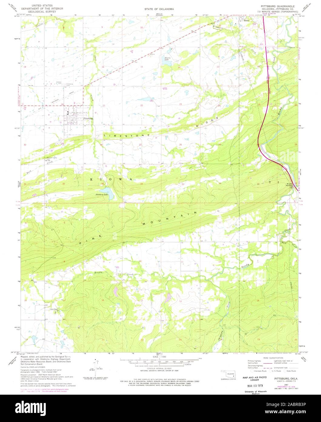 Map of pittsburg oklahoma hi-res stock photography and images - Alamy