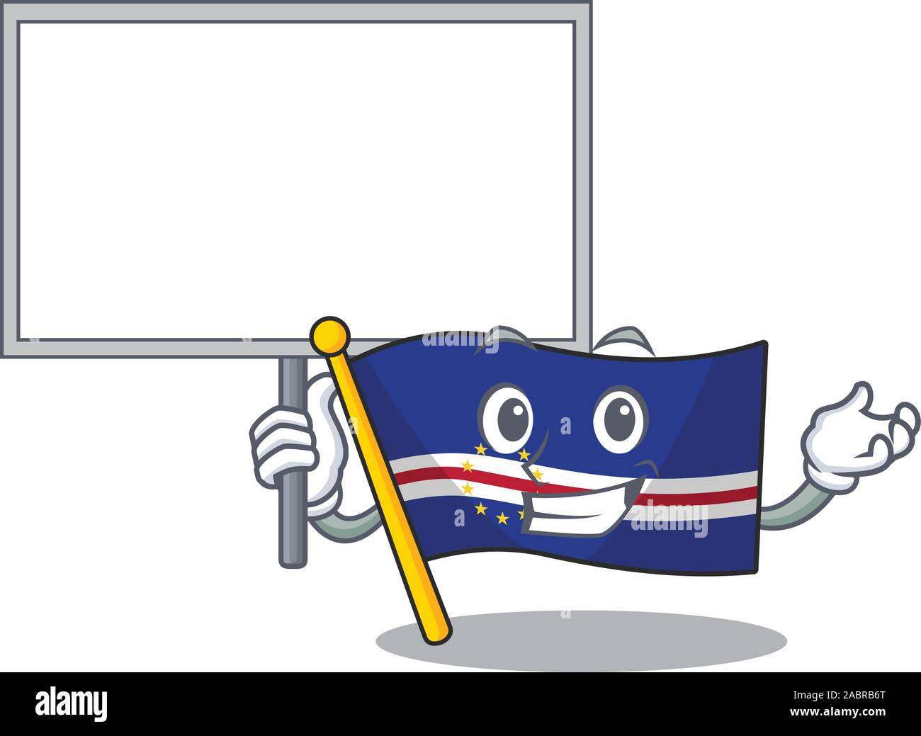 Smiling flag cape verde cute cartoon style Bring board Stock Vector ...