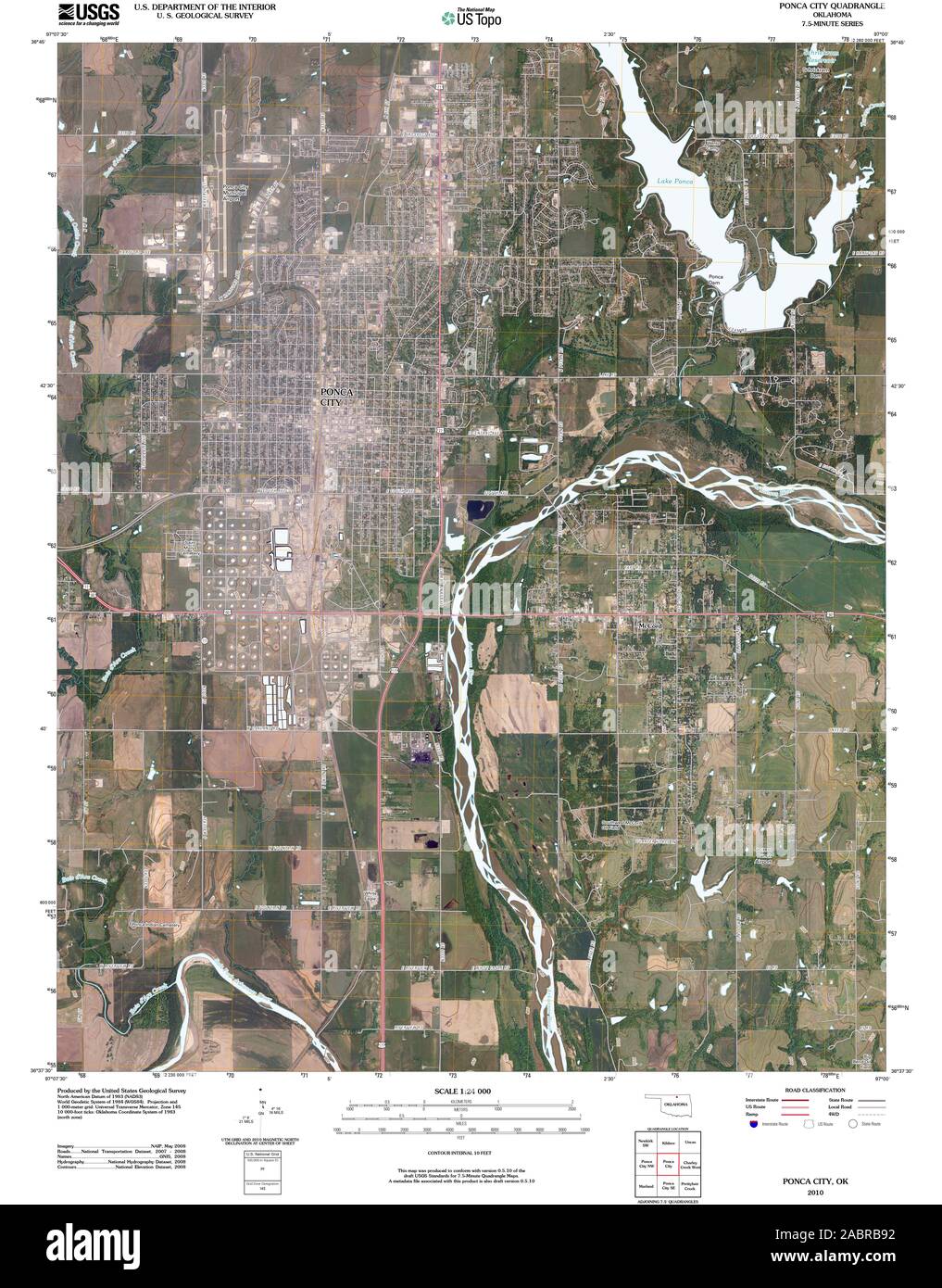 Map of ponca city Cut Out Stock Images & Pictures - Alamy