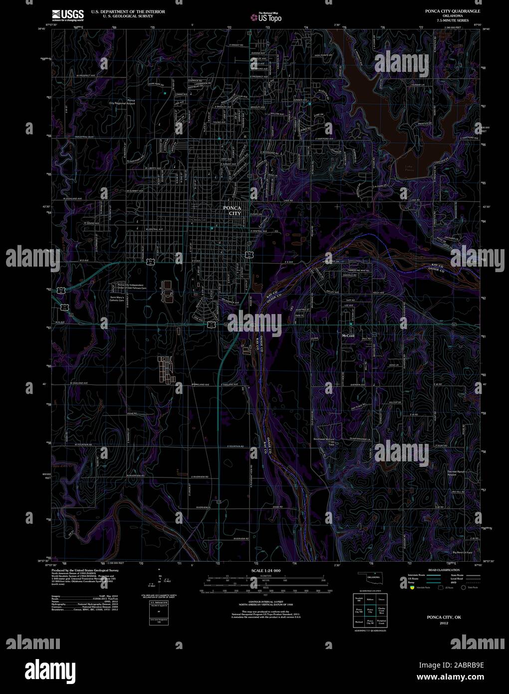 Map of ponca hi-res stock photography and images - Alamy