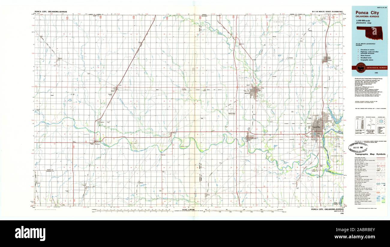 Map of ponca city hi-res stock photography and images - Alamy
