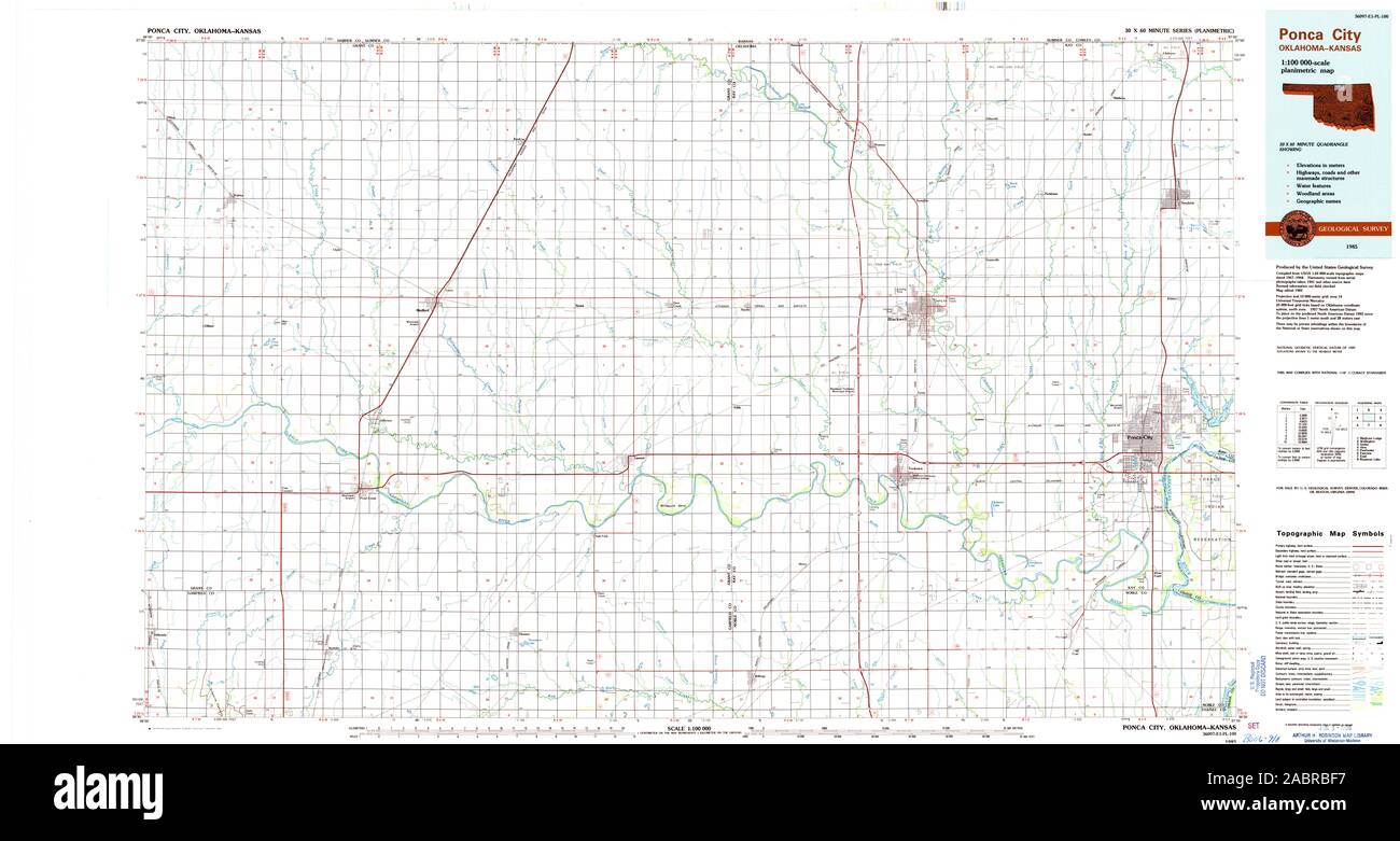 Map of ponca Cut Out Stock Images & Pictures - Alamy