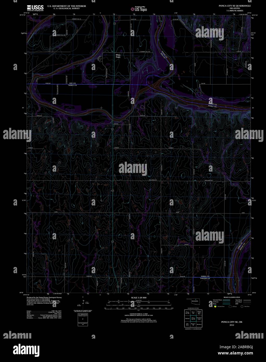 Map of ponca city hi-res stock photography and images - Alamy