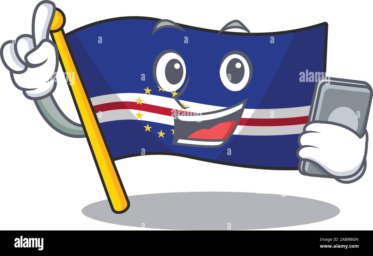 mascot cartoon style of flag cape verde speaking with phone Stock ...