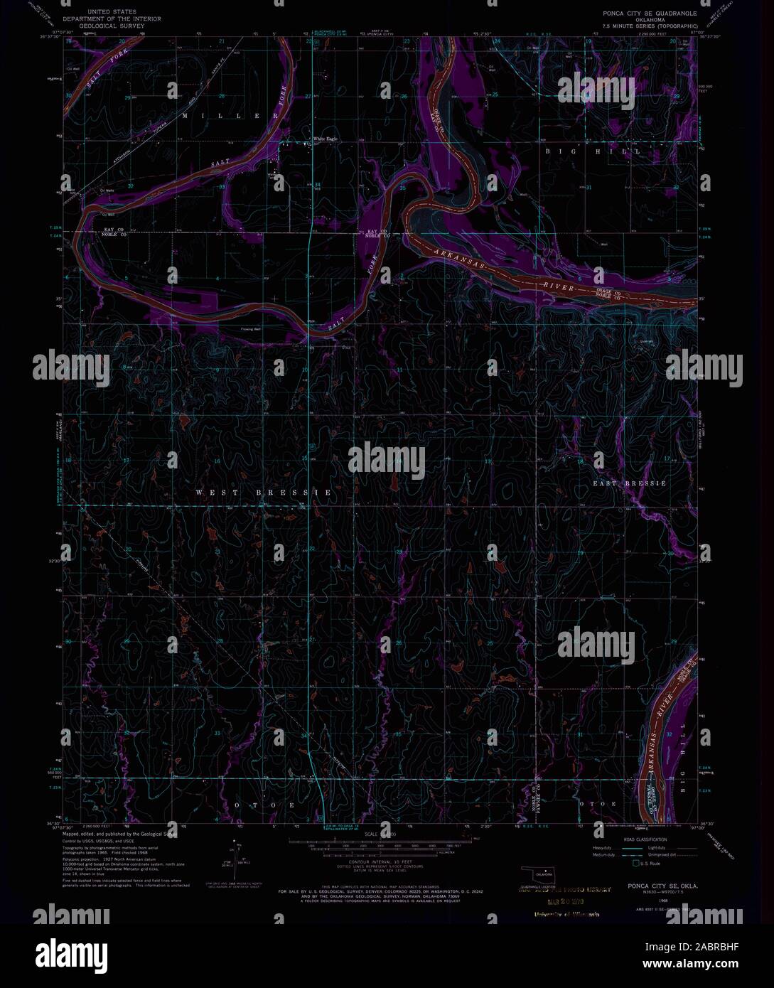 Map of ponca city hi-res stock photography and images - Alamy