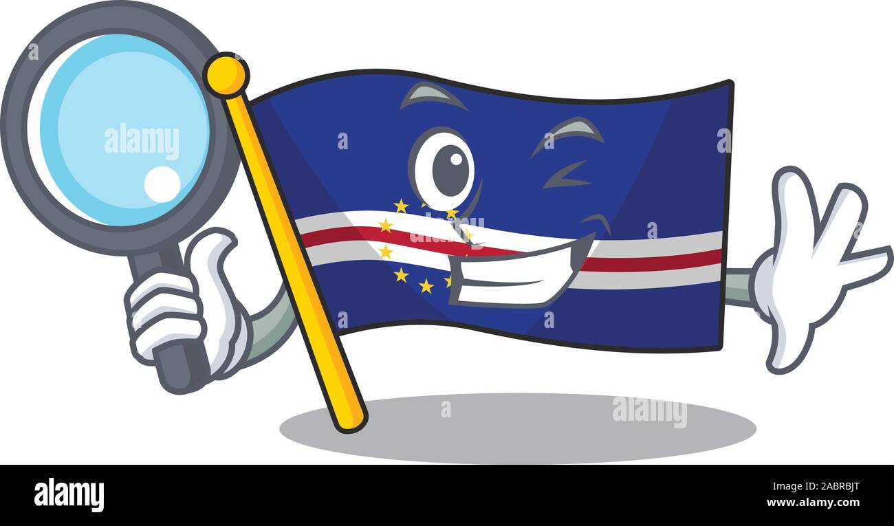 One eye flag cape verde Detective cartoon character style Stock Vector ...