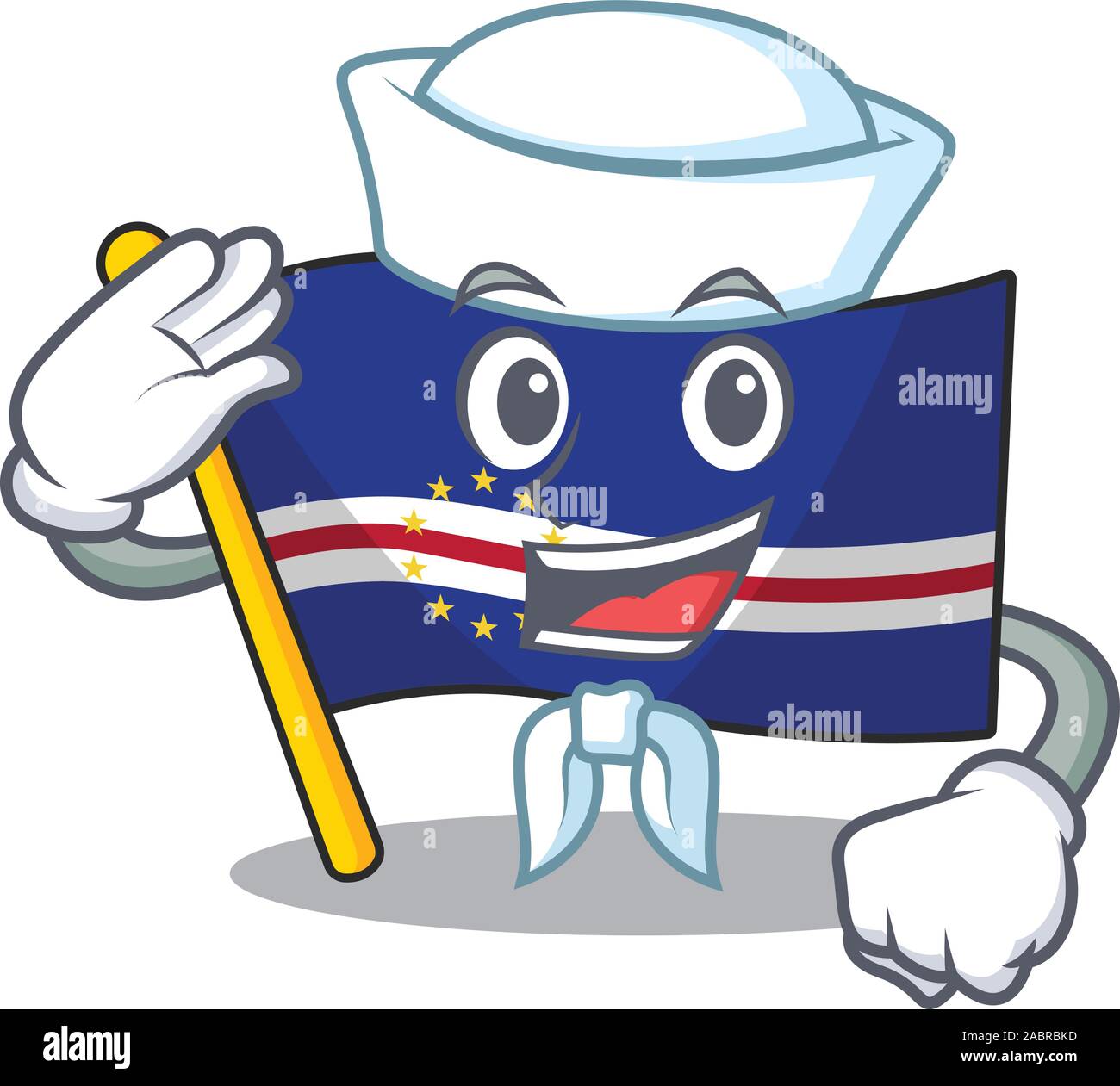 Mascot of Cute flag cape verde Sailor cartoon character Stock Vector ...