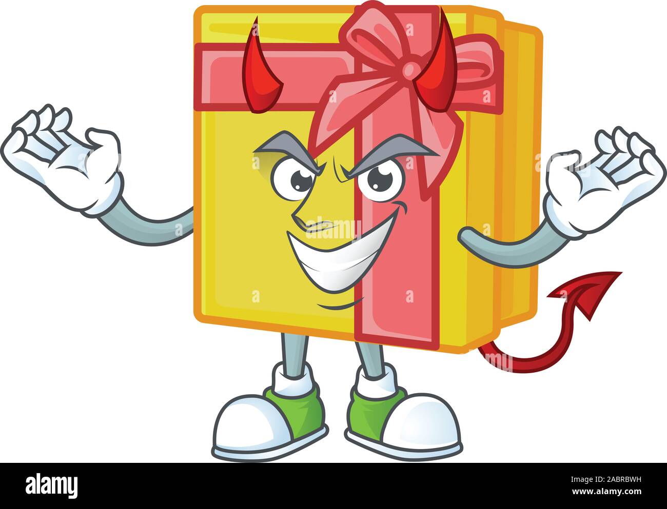 Funny angry gift wrap package Stock Vector Images - Alamy