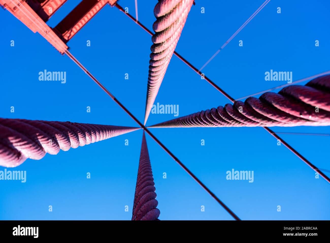 Golden Gate Bridge Ropes Close-up Stock Photo - Alamy
