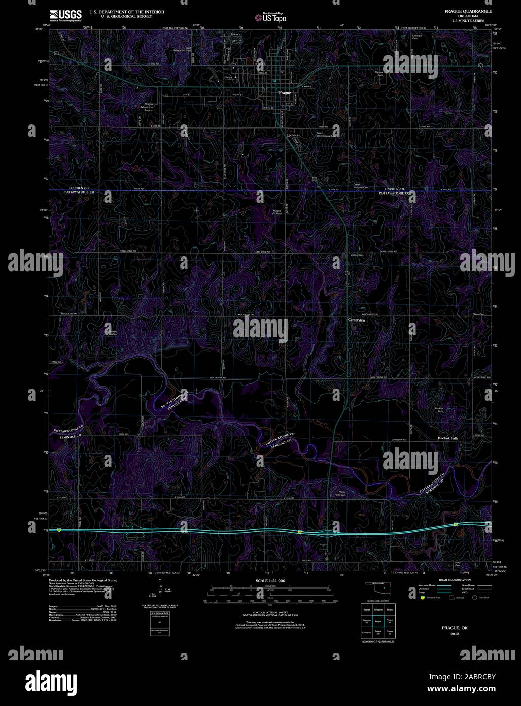 Prague oklahoma map hi-res stock photography and images - Alamy