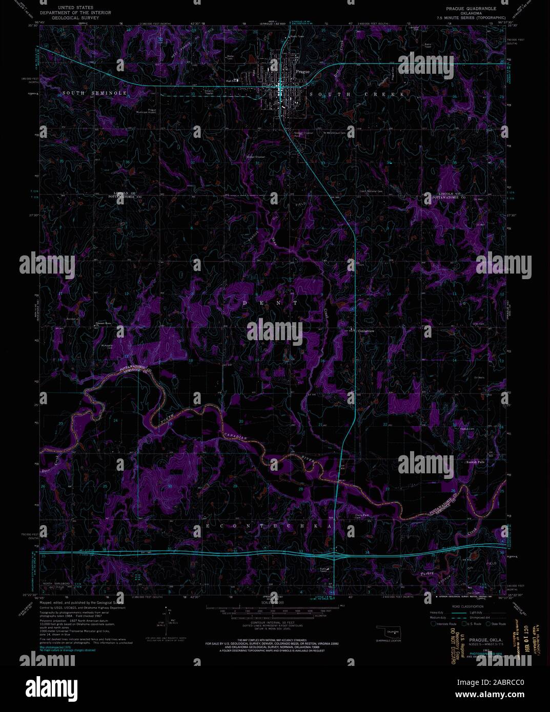 Prague oklahoma map hi-res stock photography and images - Alamy
