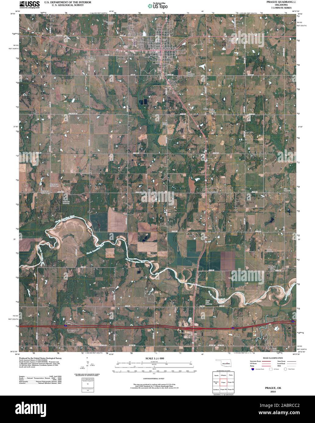 Prague oklahoma map hi-res stock photography and images - Alamy