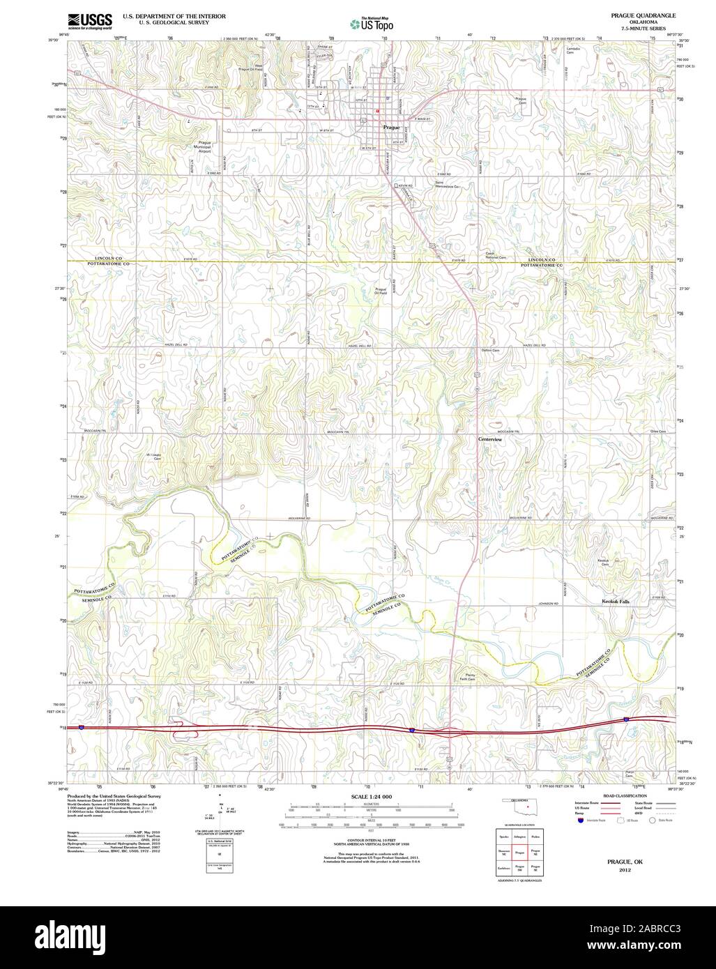 Prague oklahoma map hi-res stock photography and images - Alamy