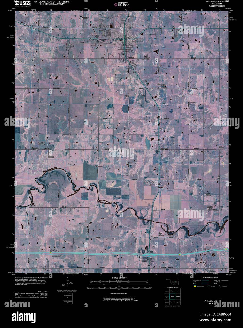 Prague oklahoma map hi-res stock photography and images - Alamy