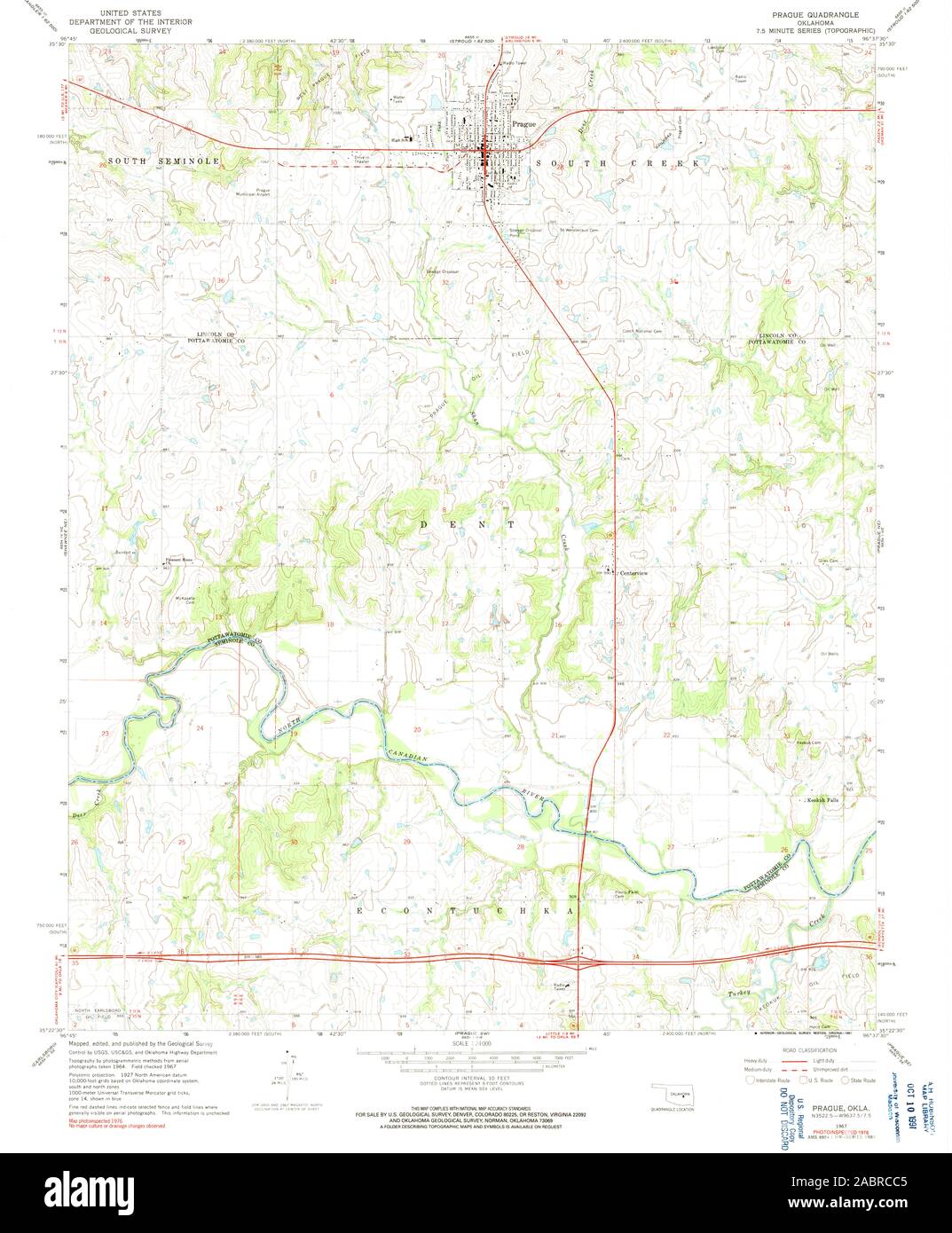 Prague oklahoma map hi-res stock photography and images - Alamy