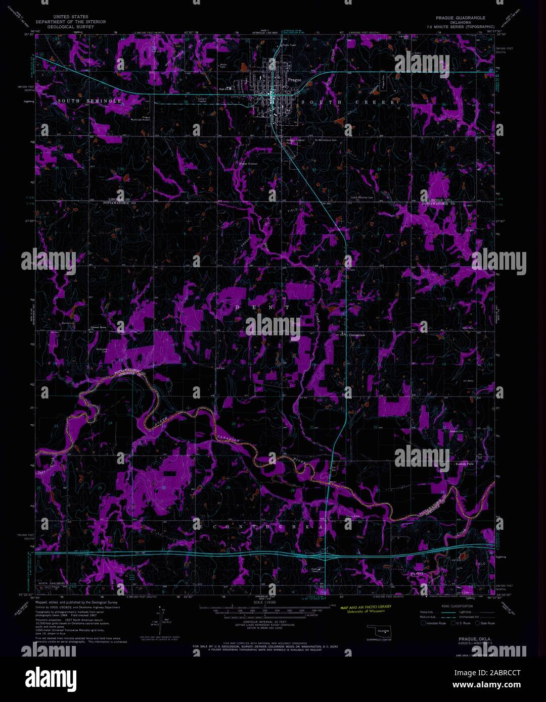 Prague oklahoma map hi-res stock photography and images - Alamy