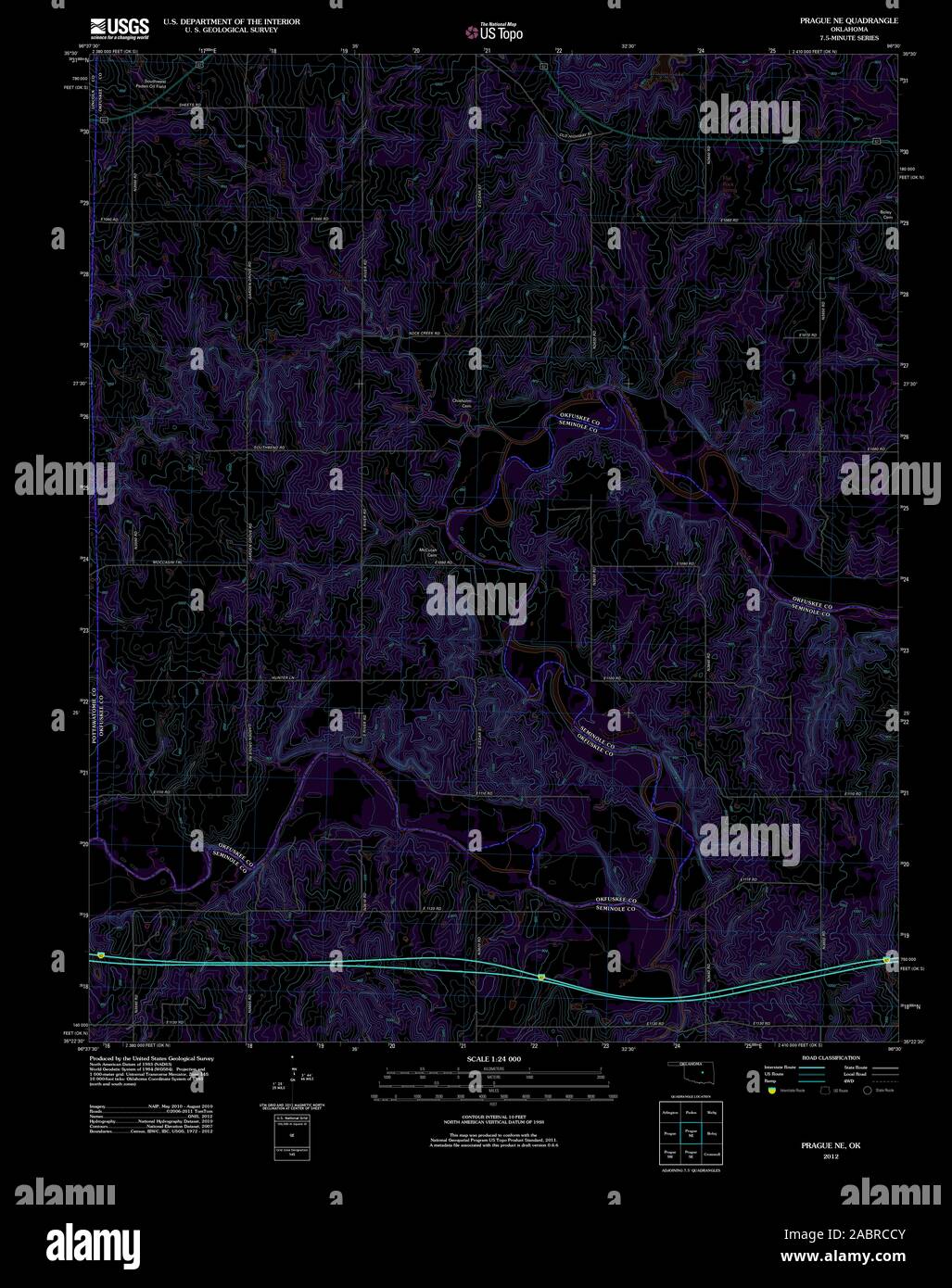 Prague oklahoma map hi-res stock photography and images - Alamy