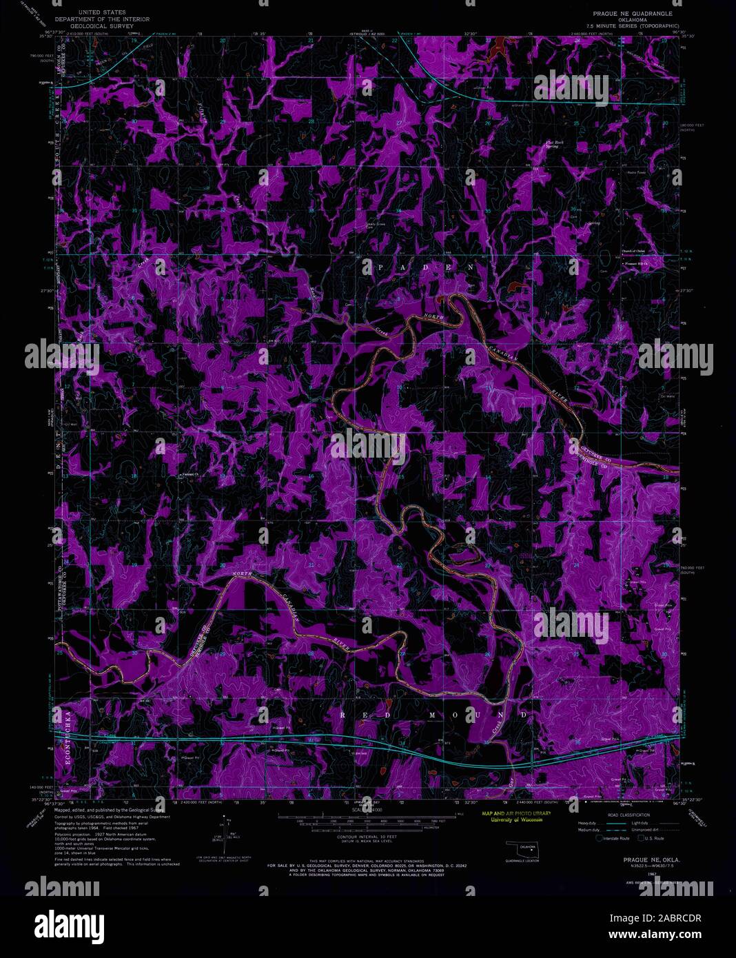 Prague oklahoma map hi-res stock photography and images - Alamy
