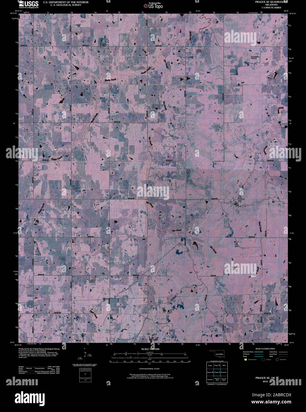 Prague oklahoma map hi-res stock photography and images - Alamy