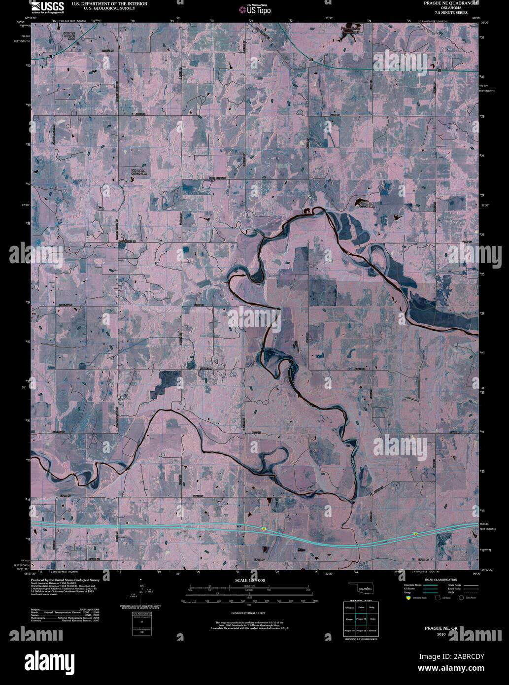Prague oklahoma map hi-res stock photography and images - Alamy