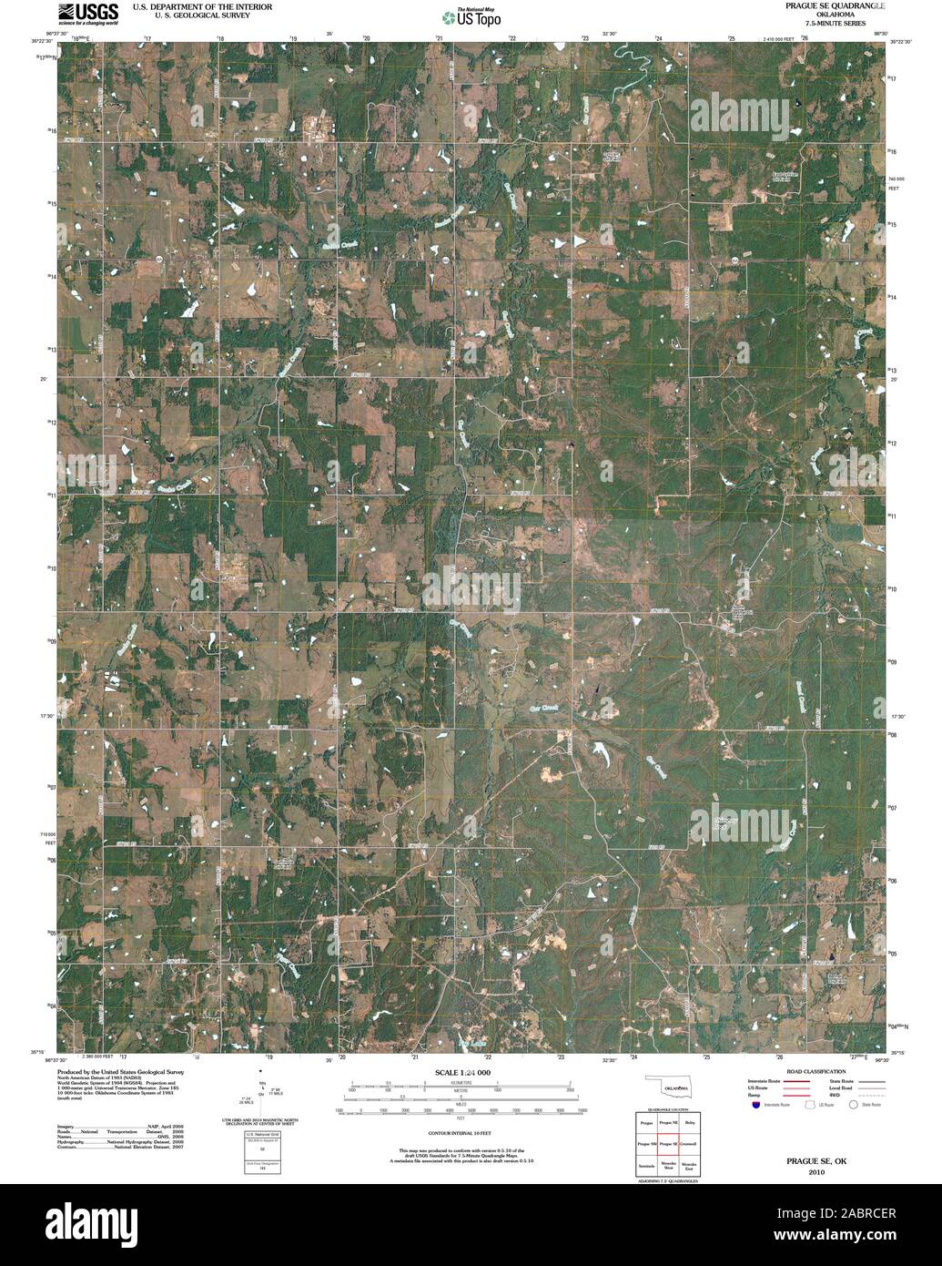 Prague oklahoma map hi-res stock photography and images - Alamy