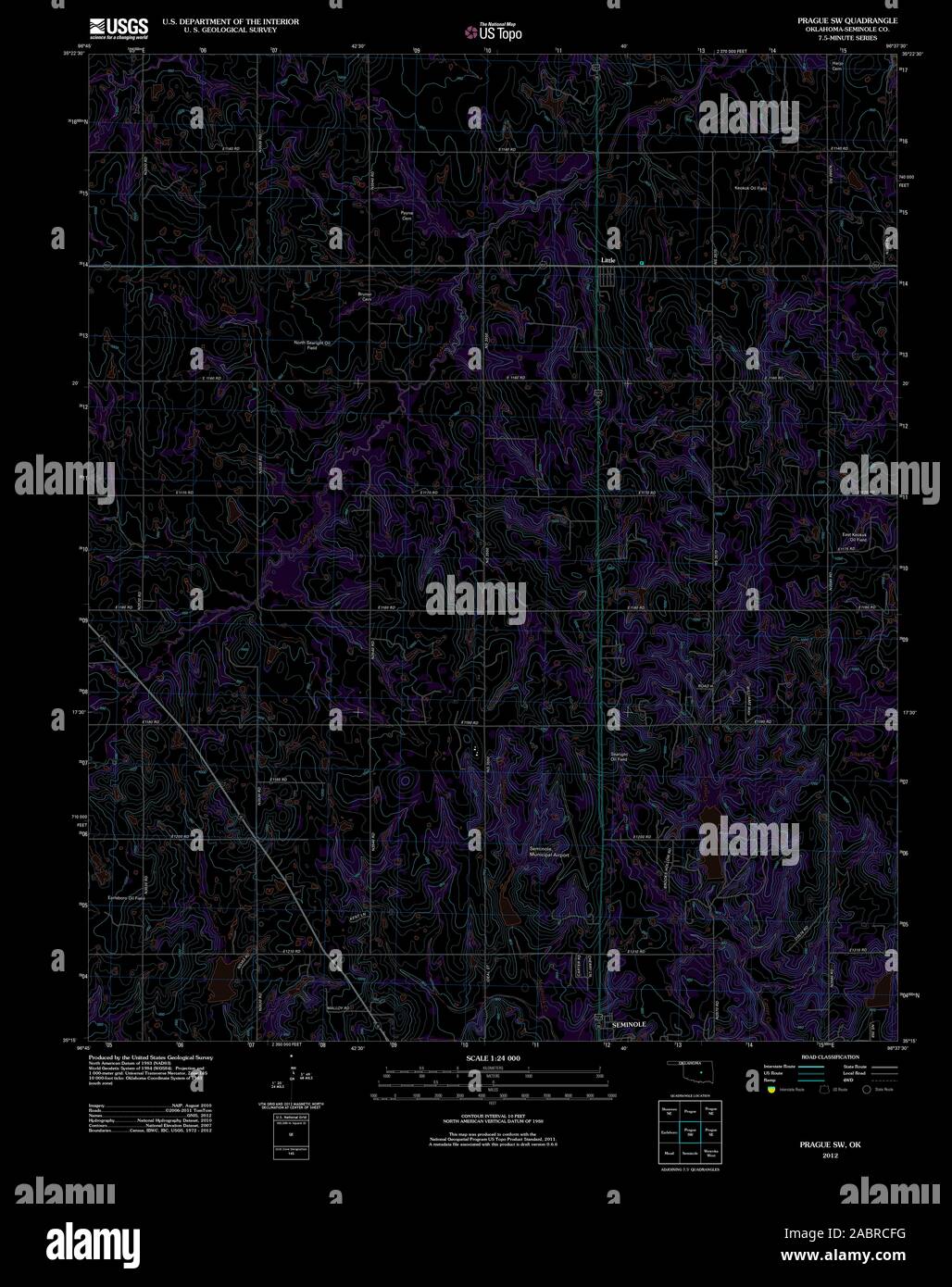 Prague oklahoma map hi-res stock photography and images - Alamy