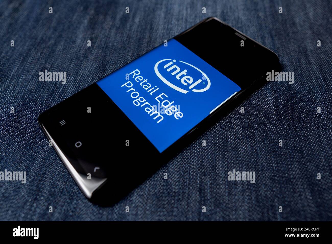 Odessa, Ukraine - October 26, 2019: Intel app. Intel logo visible on ...