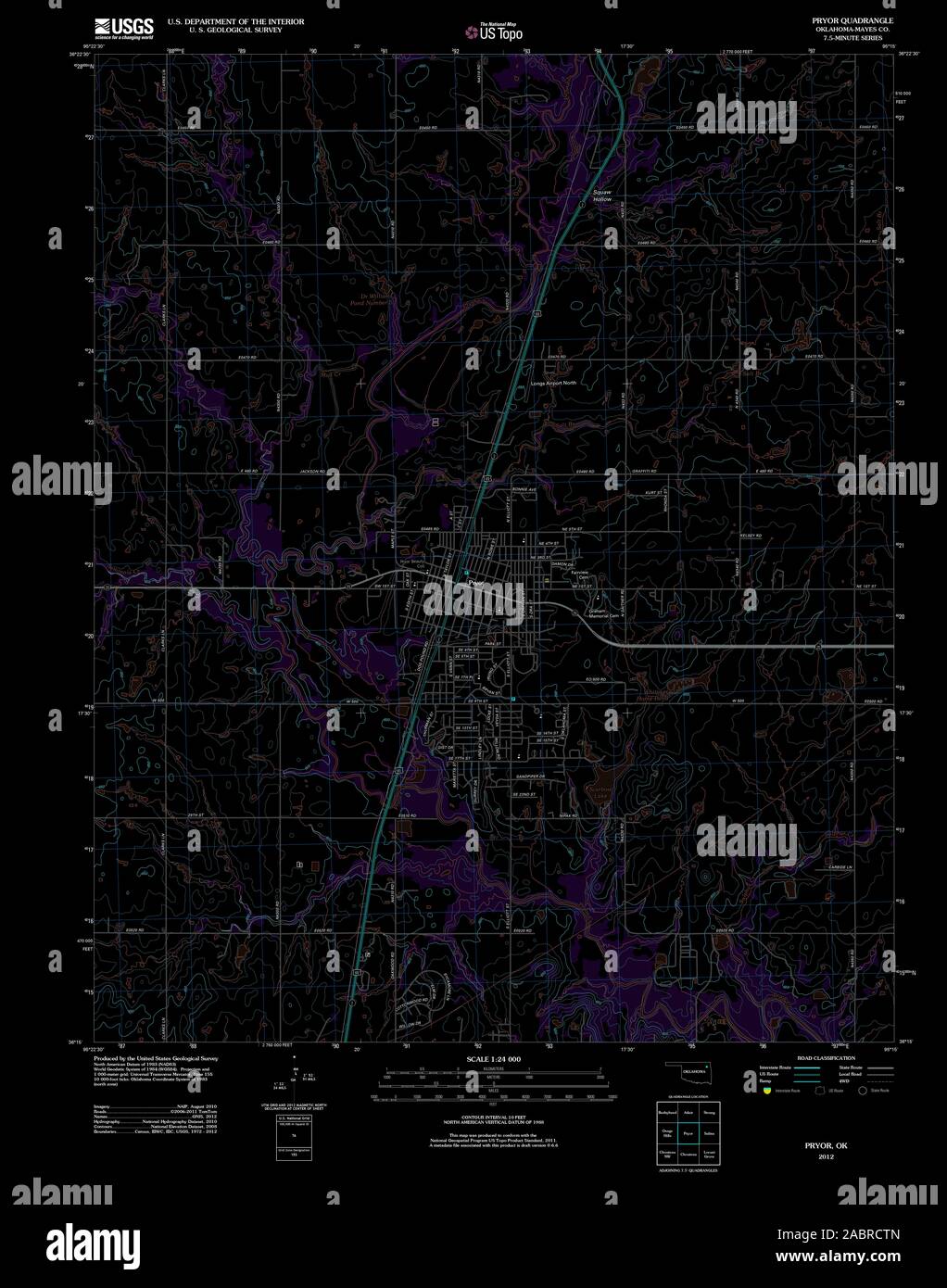 Map of pryor oklahoma hi-res stock photography and images - Alamy