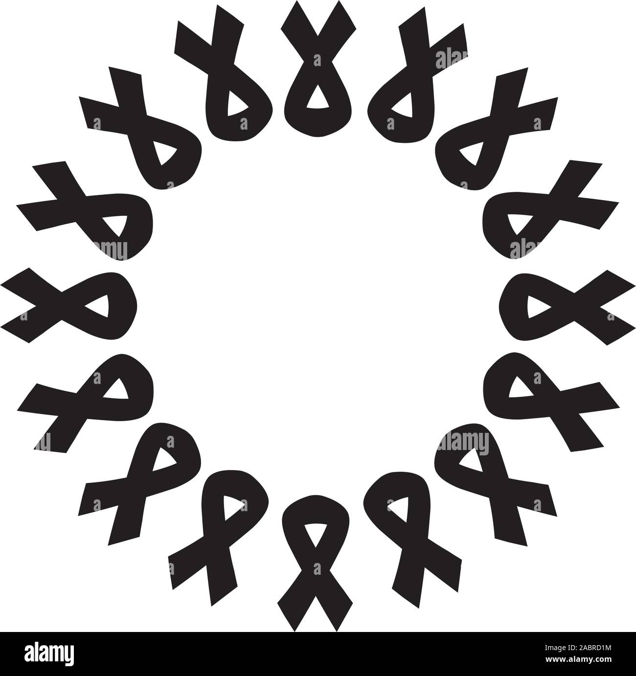 silhouette of ribbons campaign in shape circle Stock Vector Image & Art ...