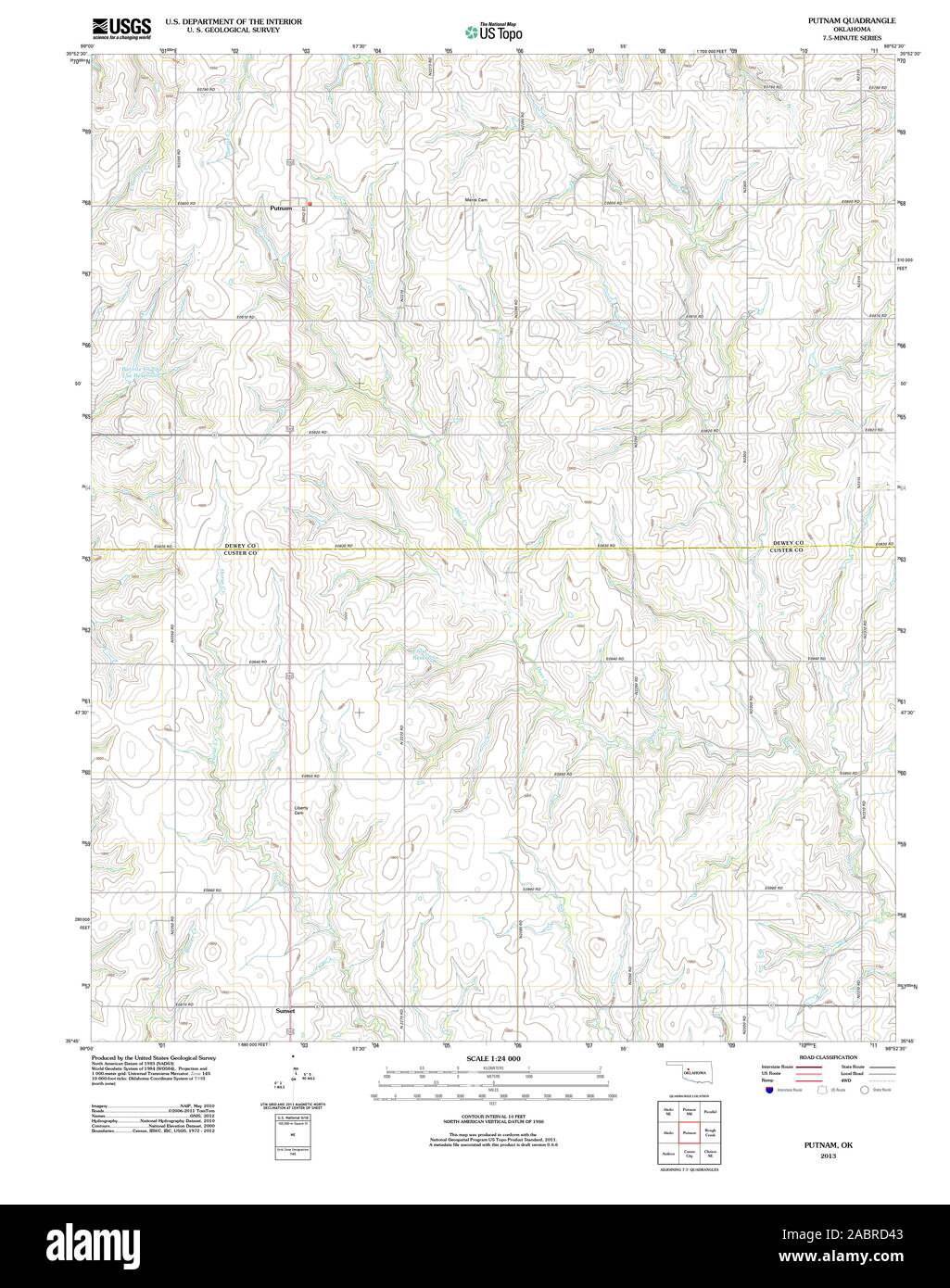 Oklahoma topography map Cut Out Stock Images & Pictures - Alamy