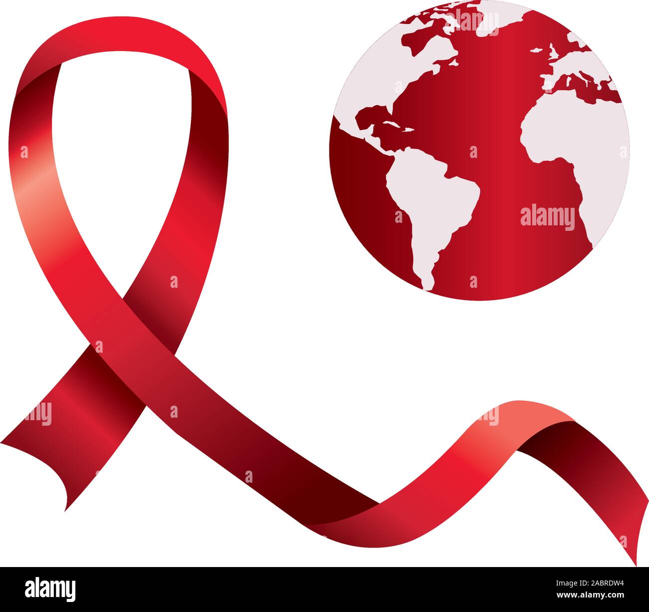 aids day awareness ribbon with planet earth Stock Vector Image & Art ...