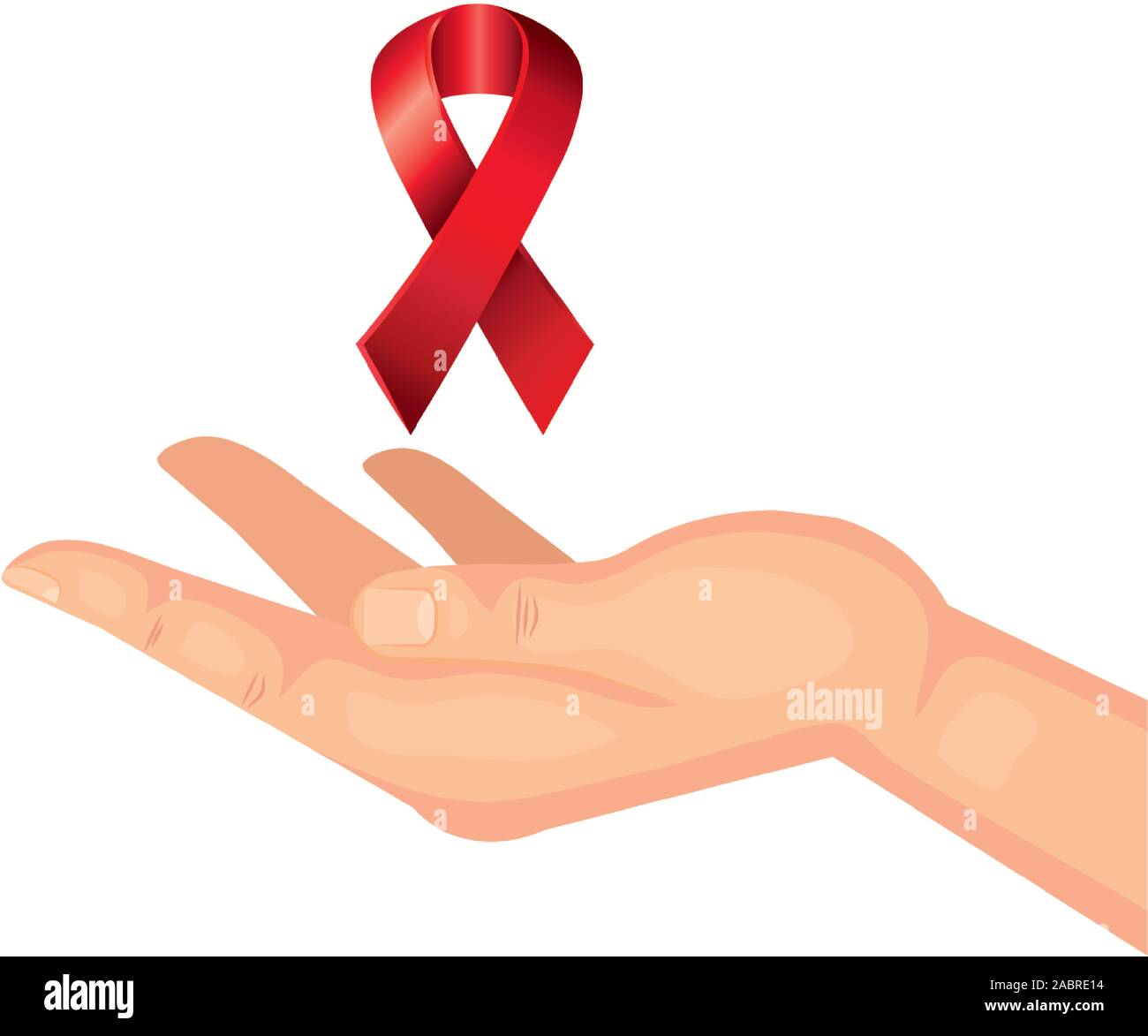 hand with aids day awareness ribbon Stock Vector Image & Art - Alamy