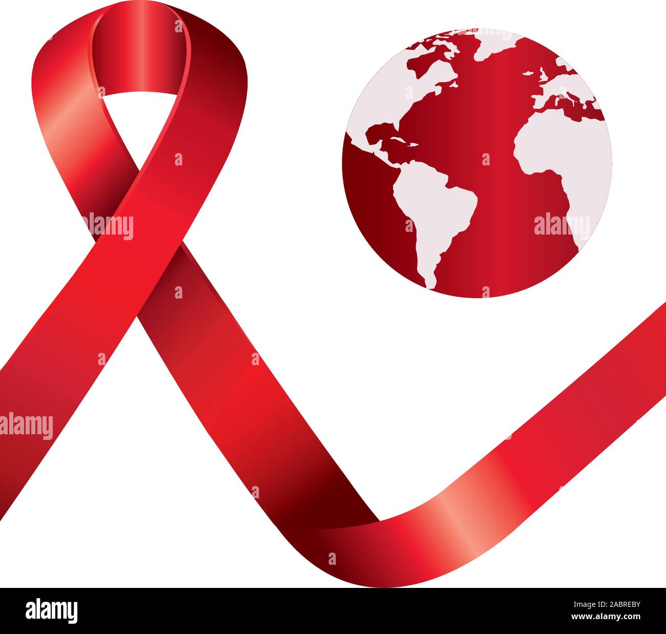 aids day awareness ribbon with planet earth Stock Vector Image & Art ...