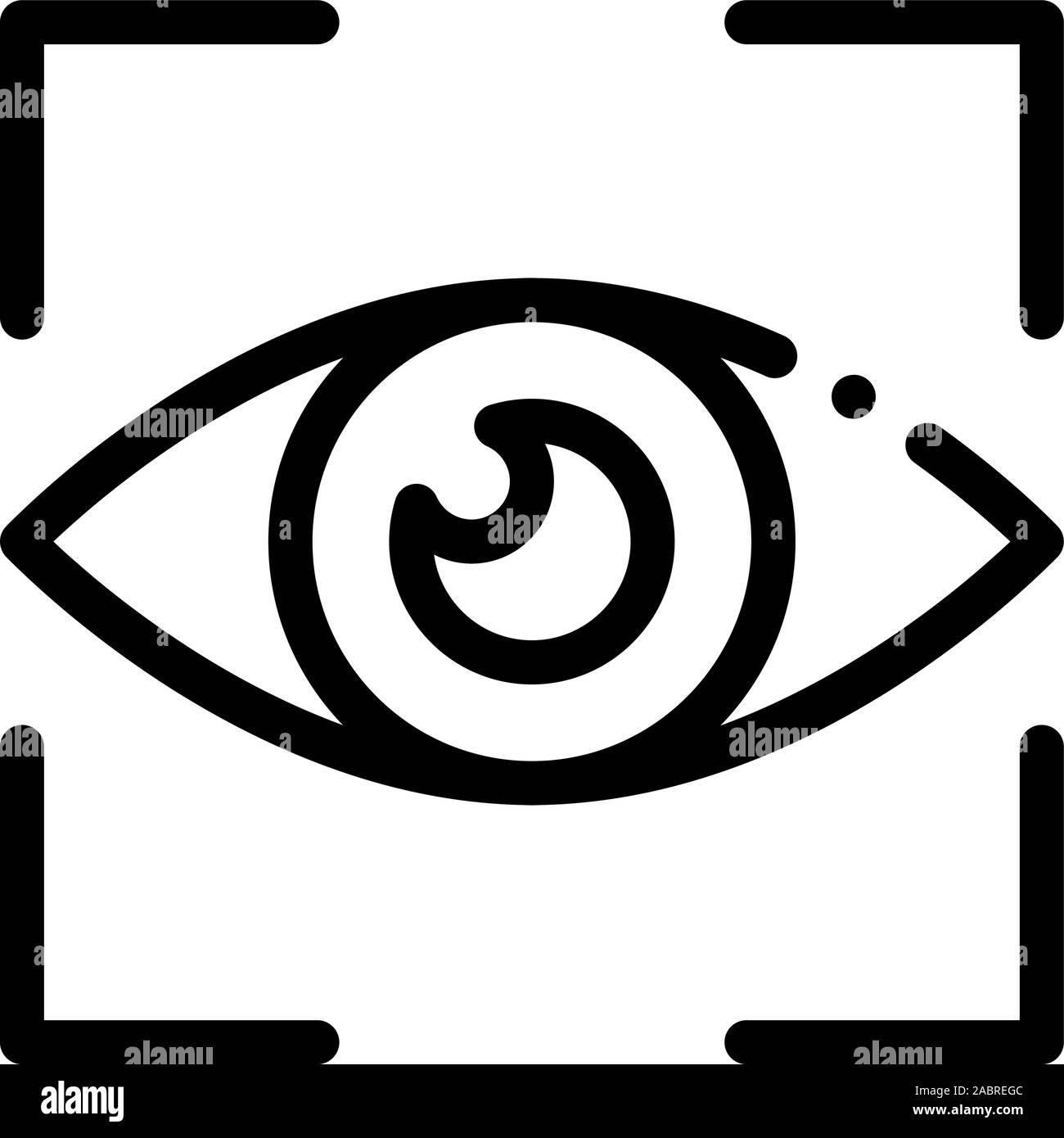 Human Eye Scanning Icon Vector Outline Illustration Stock Vector Image ...
