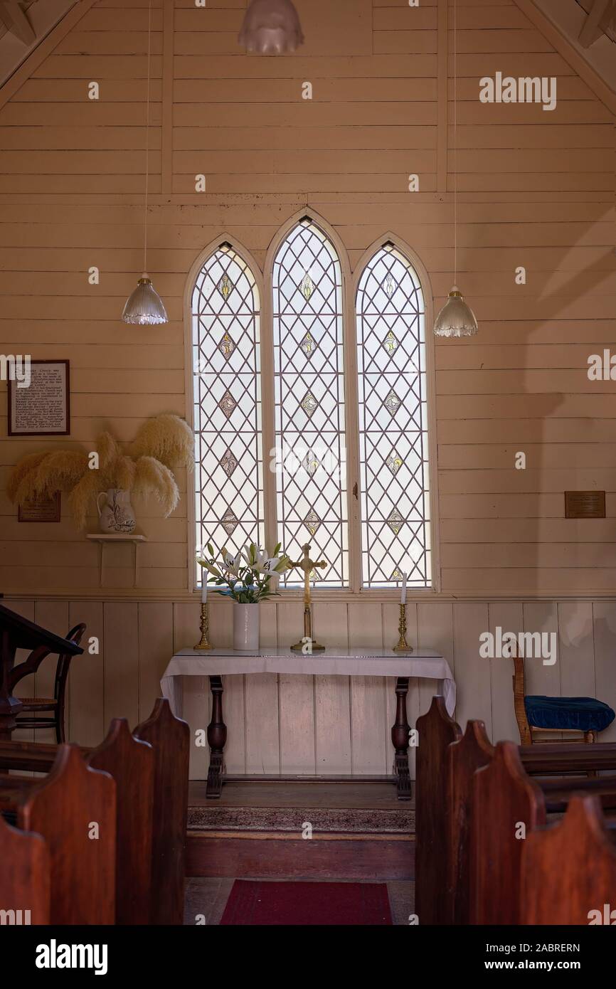 The Interior Of An Old Fashioned Country Church Stock Photo - Alamy