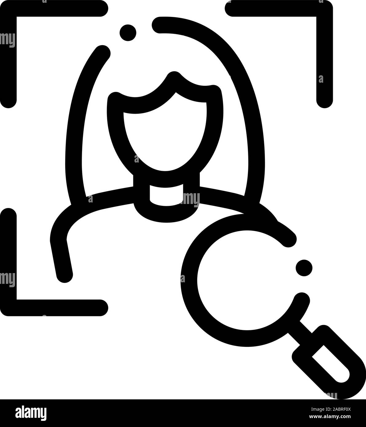 Woman Identity Check Icon Vector Outline Illustration Stock Vector ...