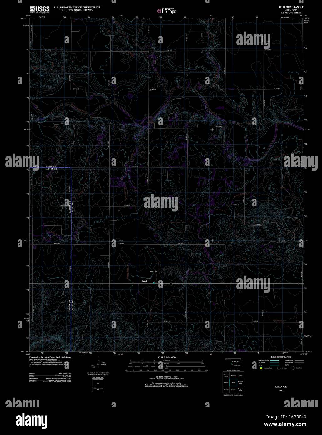 Map of reed oklahoma hi-res stock photography and images - Alamy