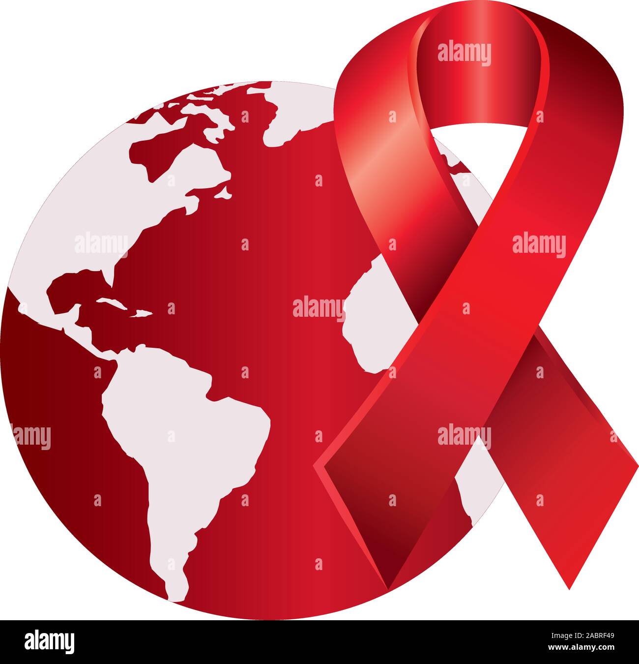 aids day awareness ribbon with planet earth Stock Vector Image & Art ...