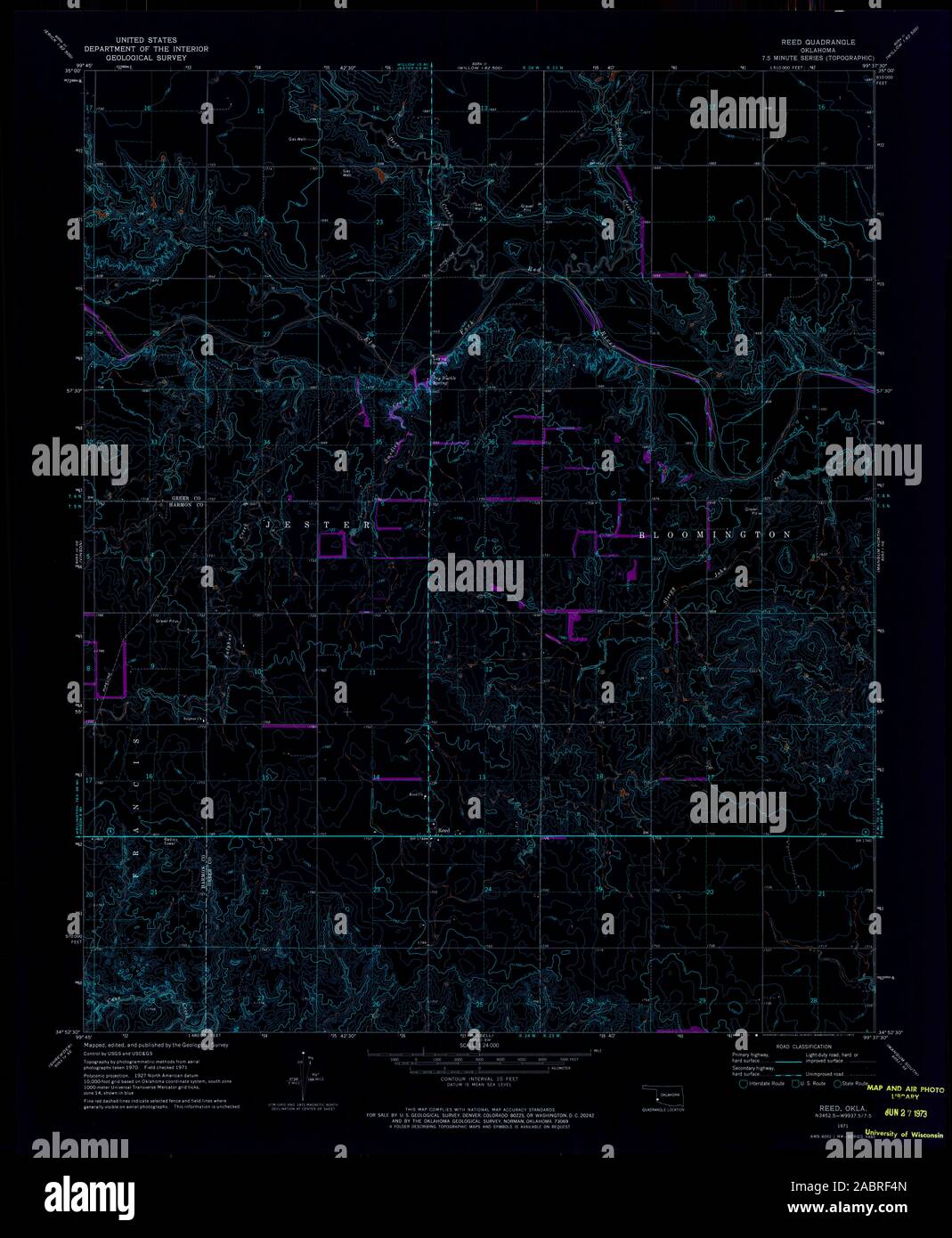 Map of reed oklahoma hi-res stock photography and images - Alamy