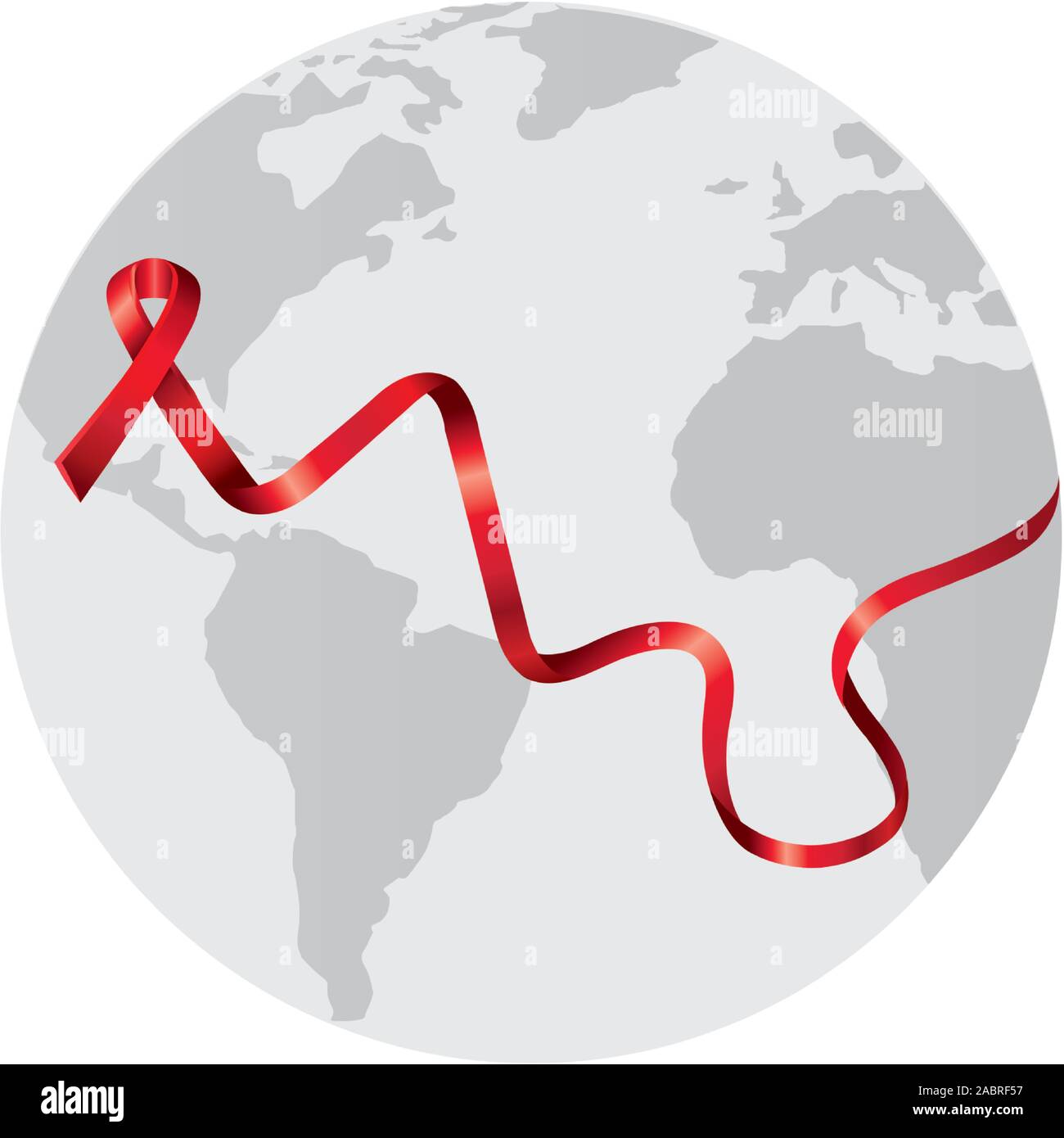 aids day awareness ribbon with planet earth Stock Vector Image & Art ...