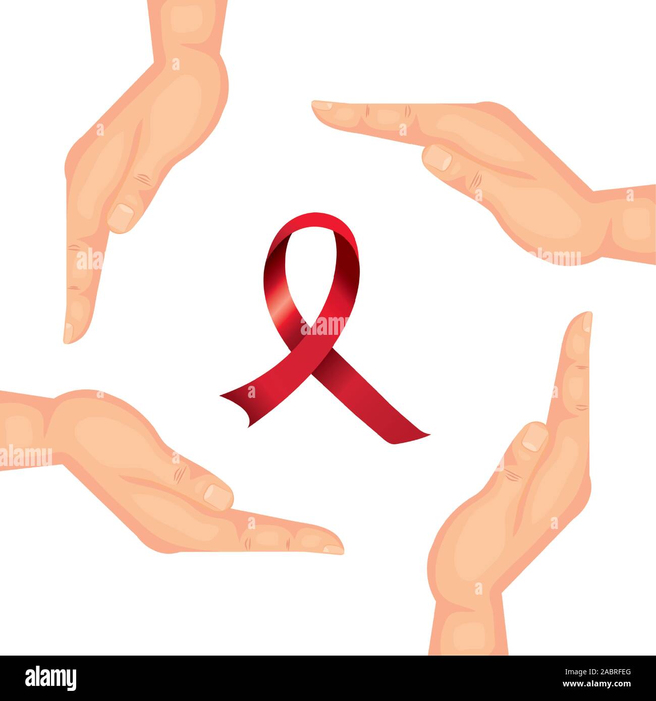 hands with aids day awareness ribbon Stock Vector Image & Art - Alamy