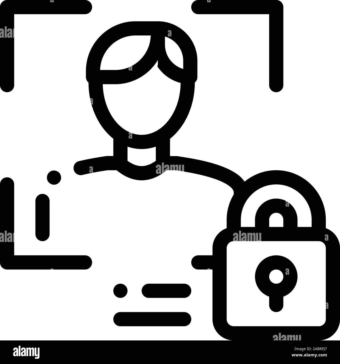 Human Lock Security Icon Vector Outline Illustration Stock Vector Image ...