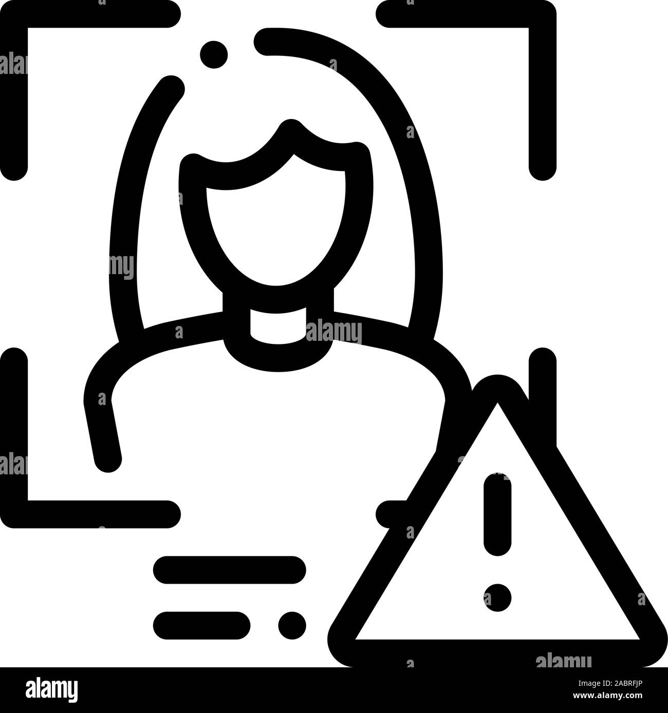 Identity Alert Woman Icon Vector Outline Illustration Stock Vector ...