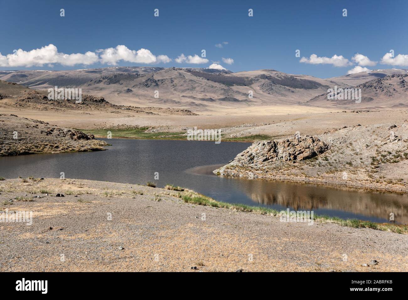 The landscape of the mongolian steppe Stock Photo - Alamy