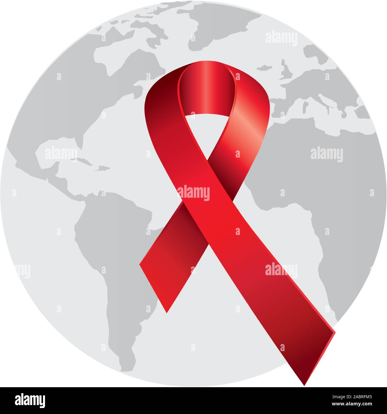 aids day awareness ribbon with planet earth Stock Vector Image & Art ...