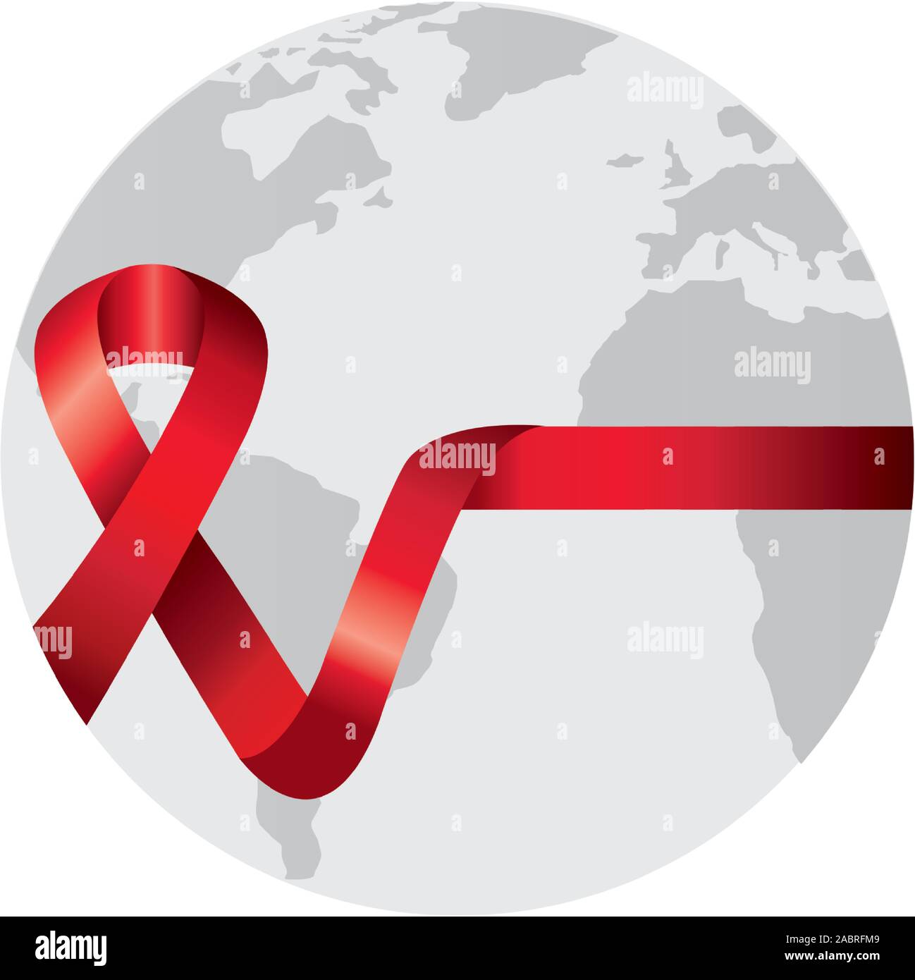 aids day awareness ribbon with planet earth Stock Vector Image & Art ...
