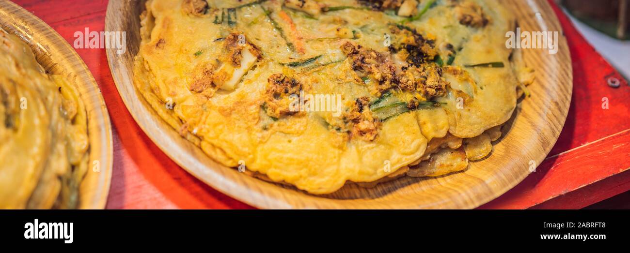 Typical Korean street food on a walking street of Seoul. Spicy fast ...