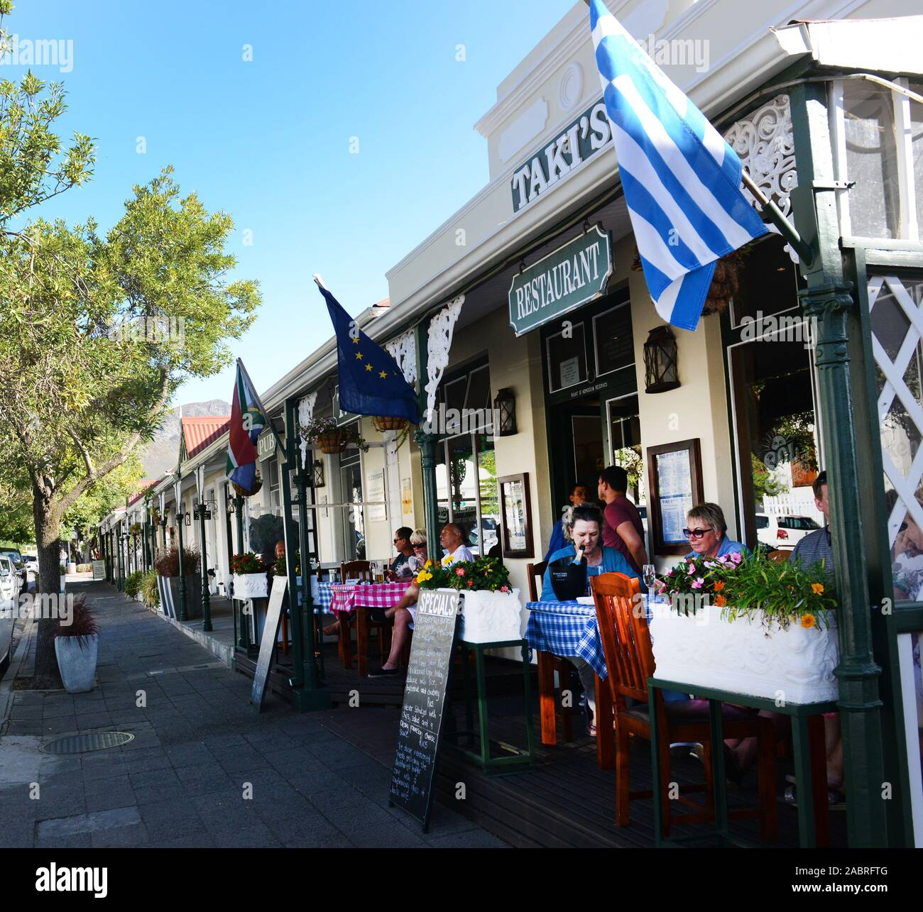 The beautiful old town of Franschhoek in South Africa's Western Cape ...