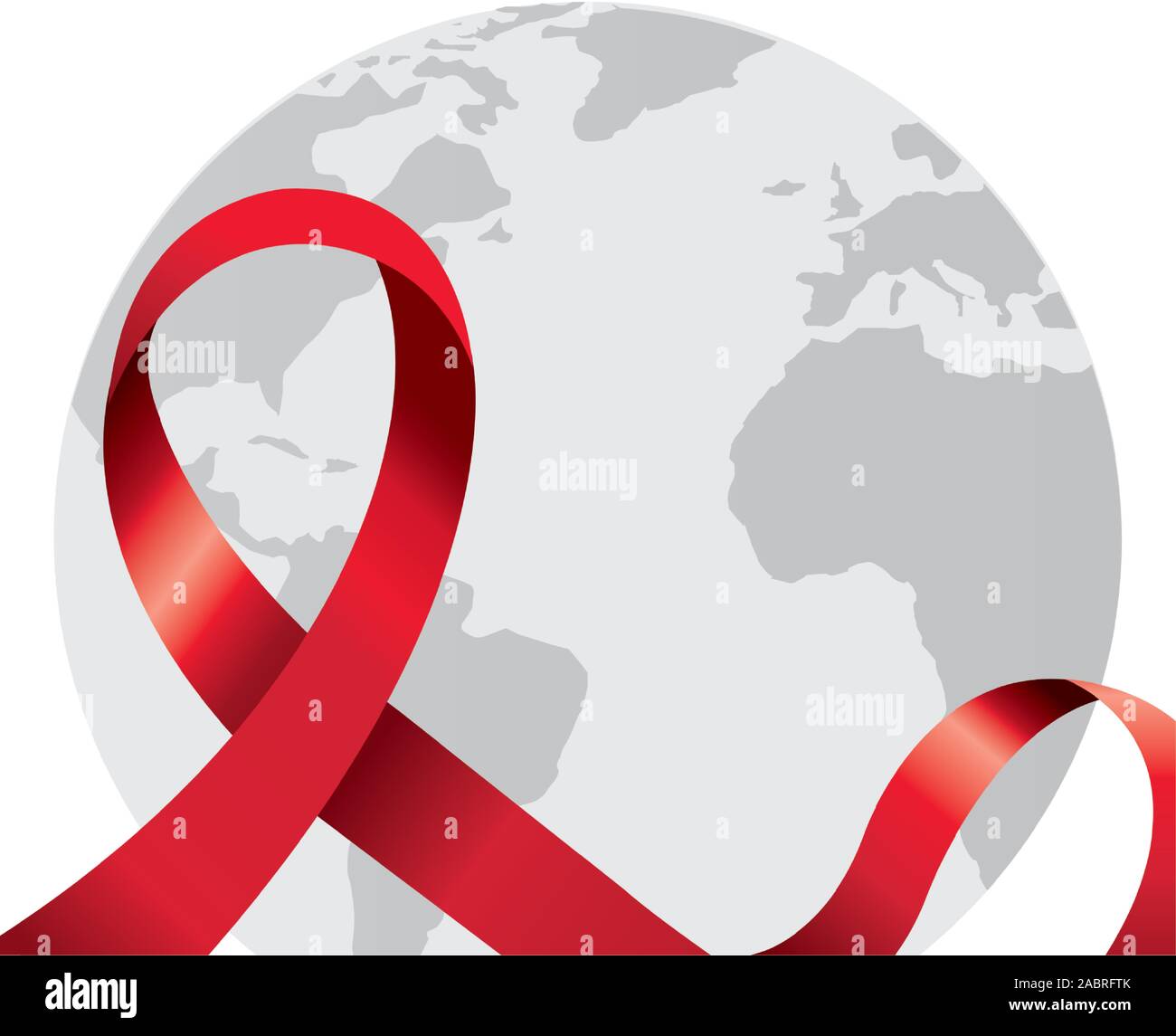 aids day awareness ribbon with planet earth Stock Vector Image & Art ...